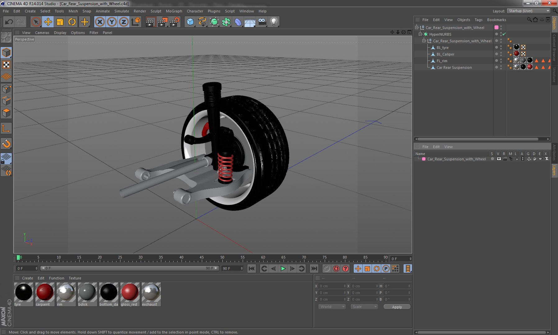 3D Car Rear Suspension Wheel Model - TurboSquid 1192508