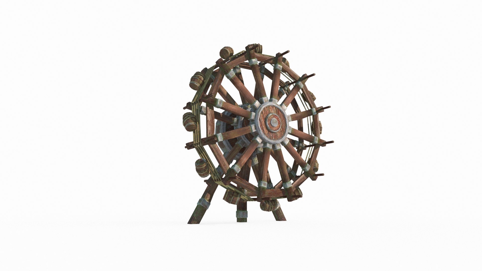 3D Ancient Water Wheel In Asia - TurboSquid 2152940