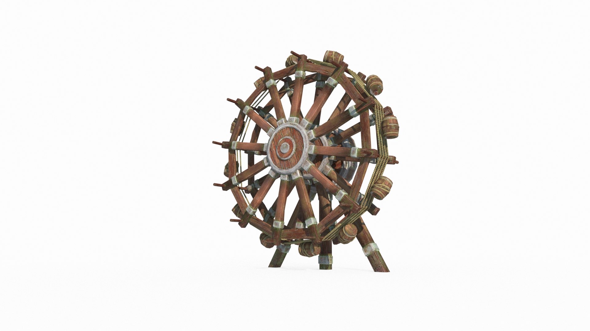 3D Ancient Water Wheel In Asia - TurboSquid 2152940