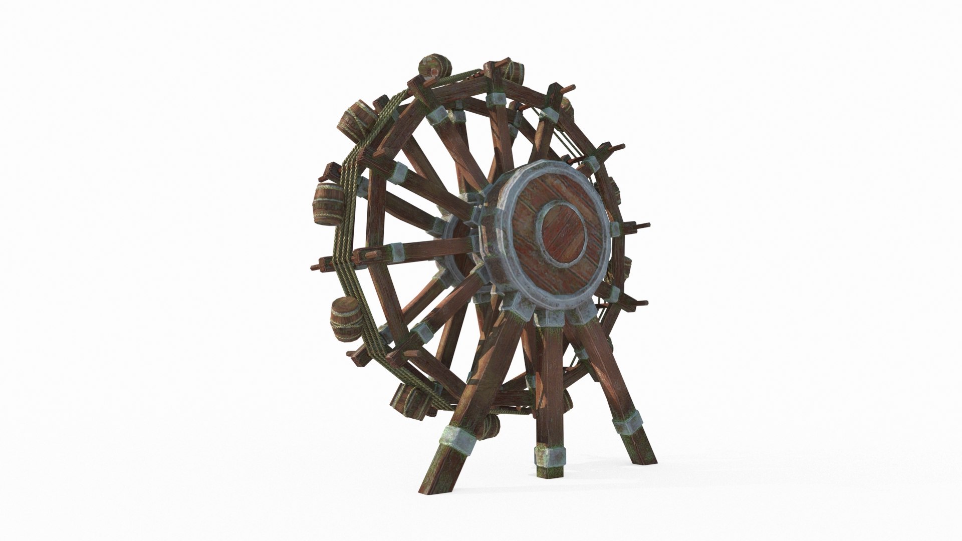3D Ancient Water Wheel In Asia - TurboSquid 2152940