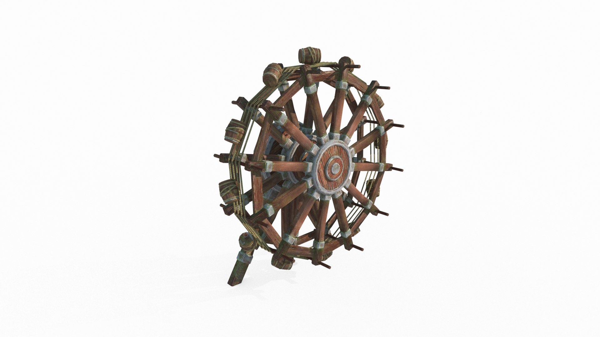 3D Ancient Water Wheel In Asia - TurboSquid 2152940