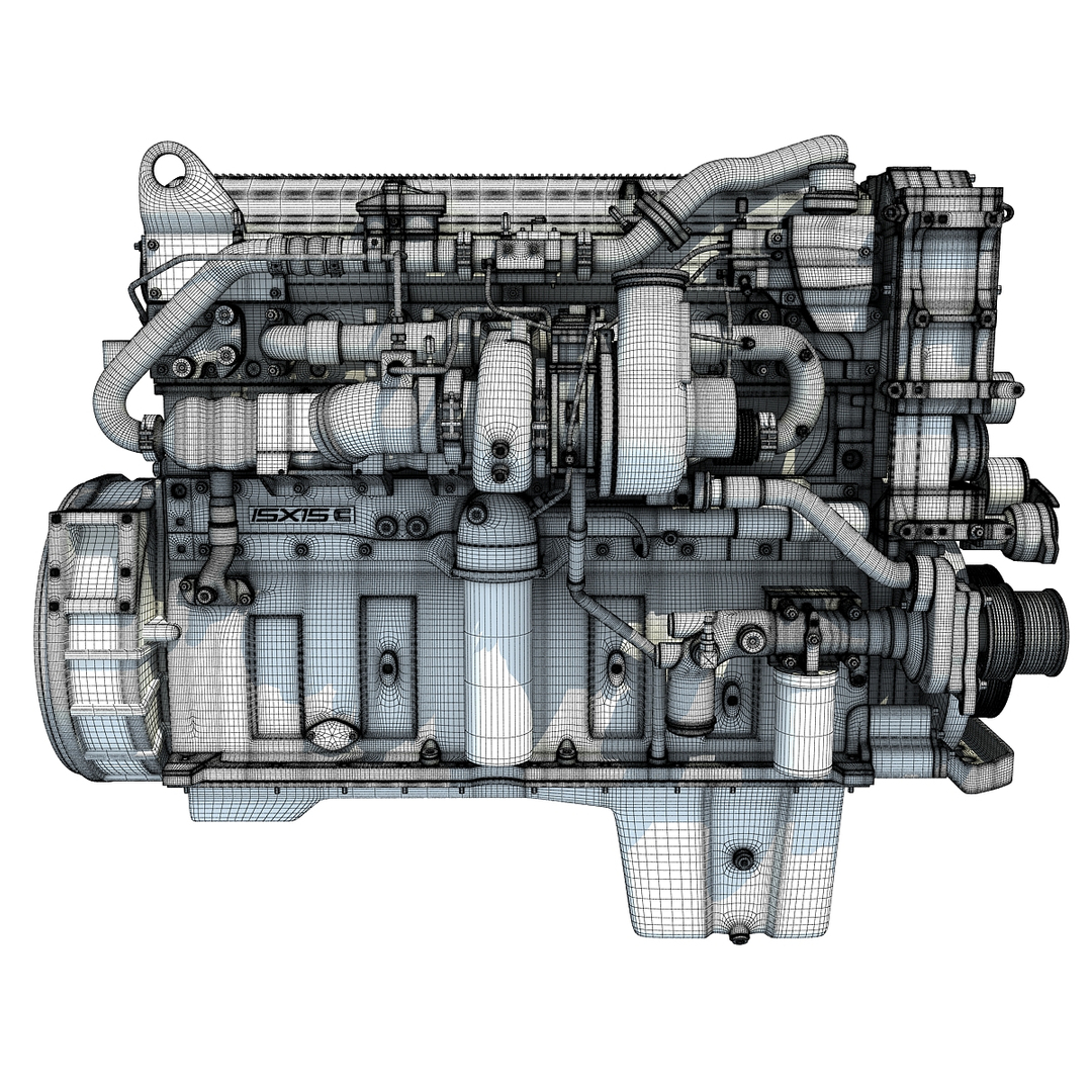 3d model isx15 cummins diesel engine