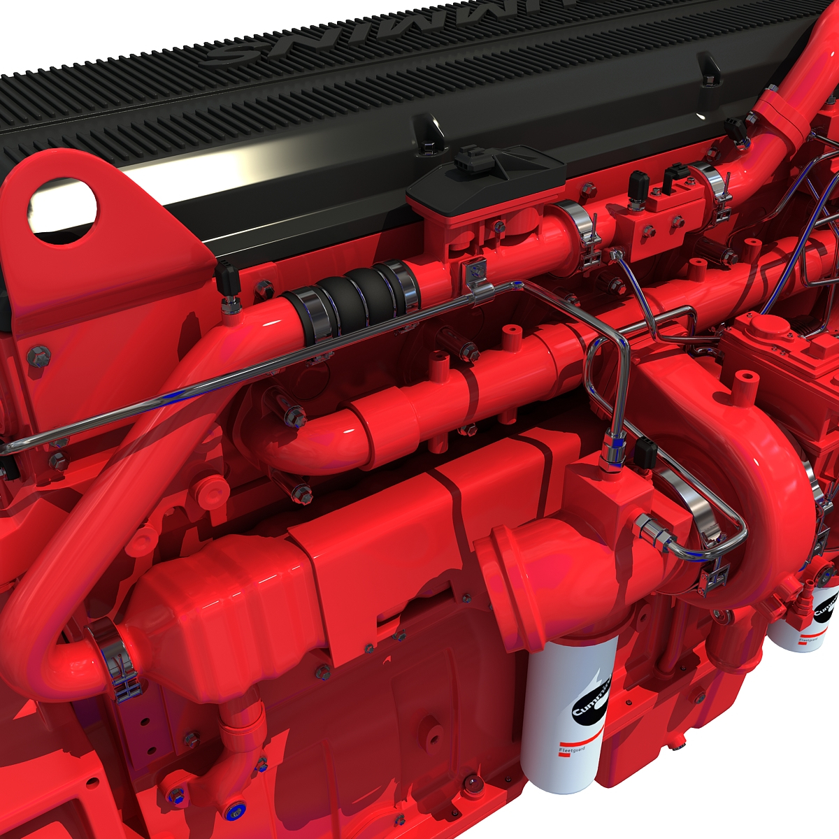 3d model isx15 cummins diesel engine