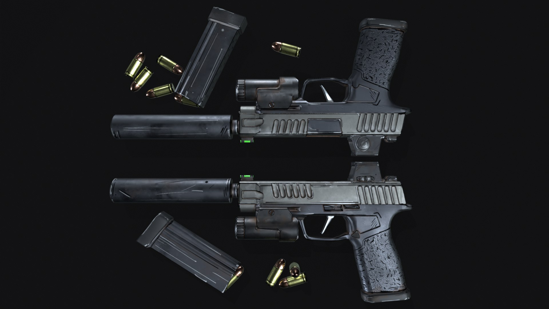 3D Stylized Modern Pistol - TurboSquid 2384487