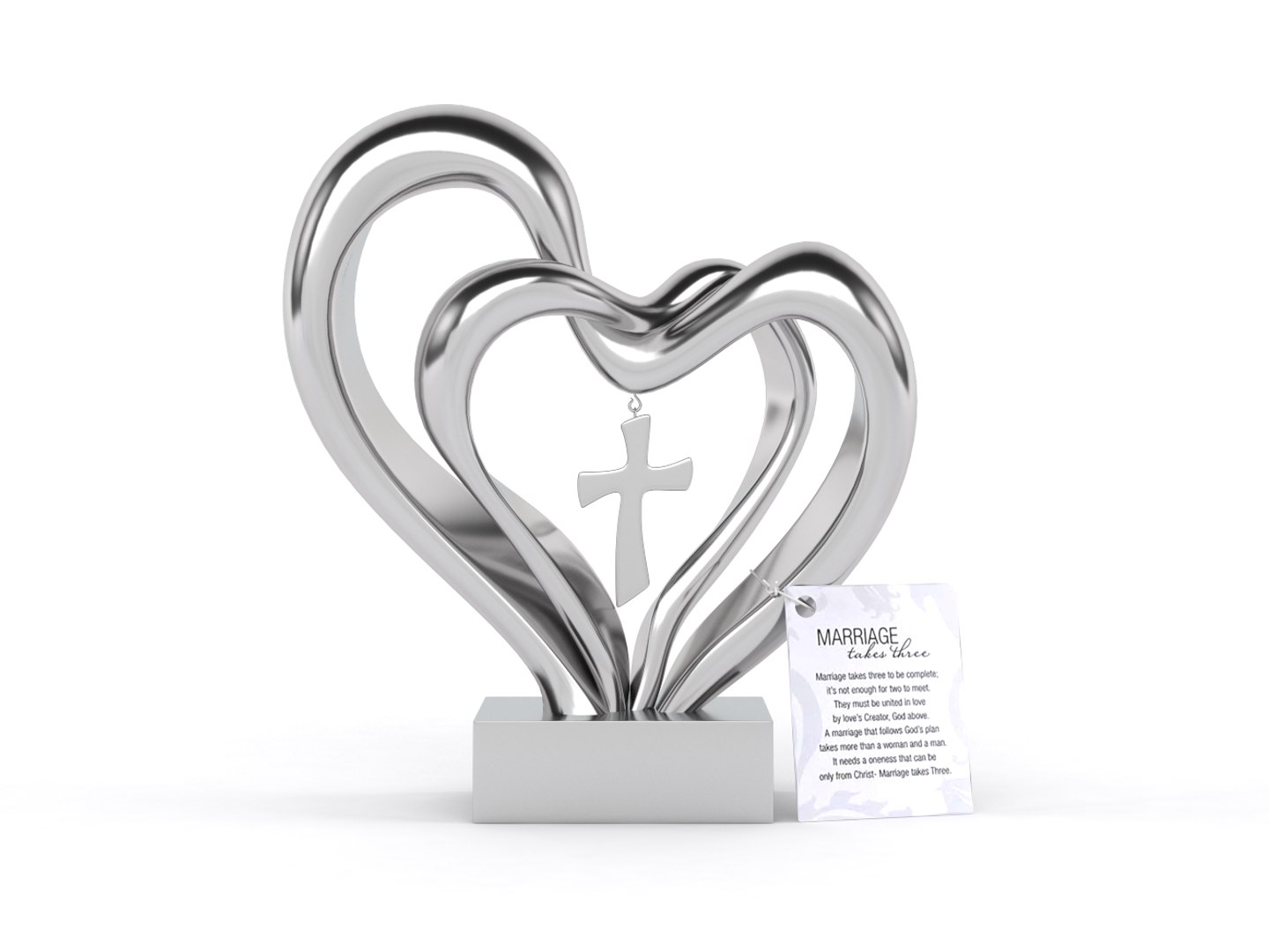 3D Double Heart Wedding Cross - TurboSquid 1595181