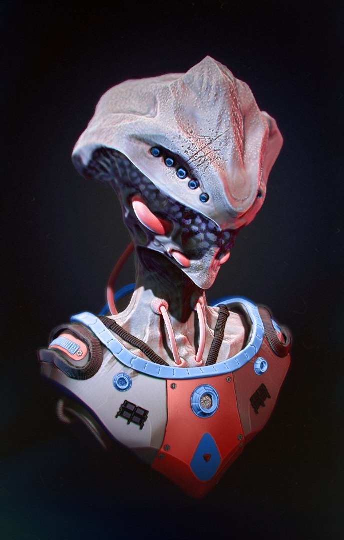 3d Alien Sculpted Zbrush Model