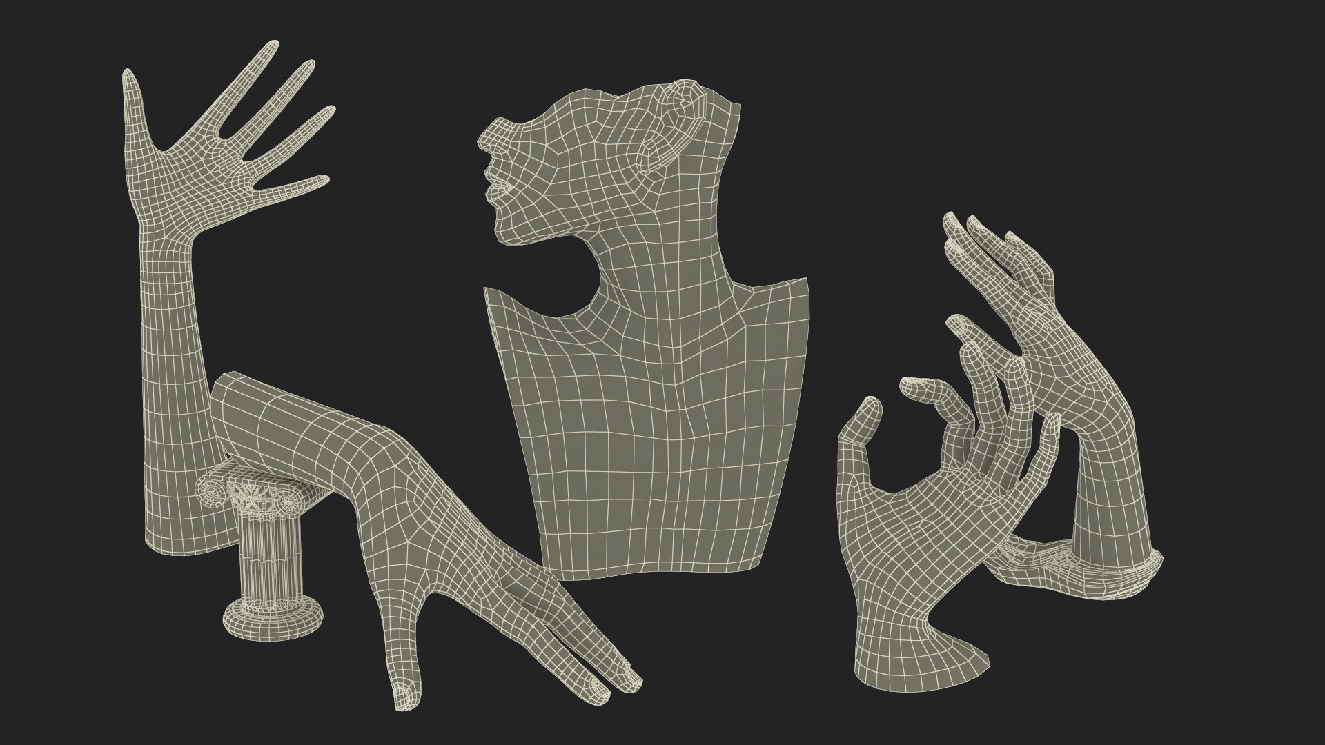 3D Jewelry Stand Set Golden Model - TurboSquid 2302326