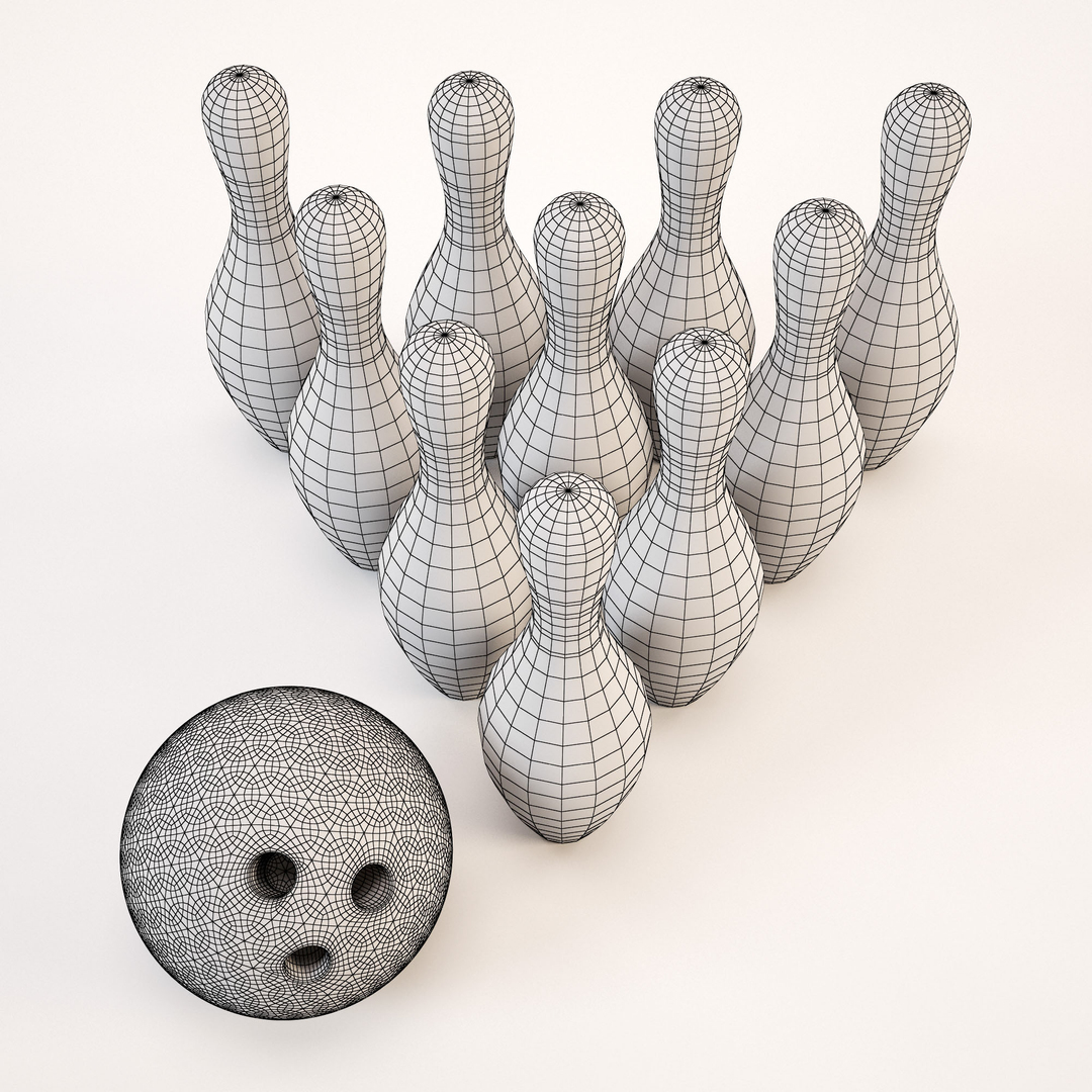 bowling ball pins 3d max