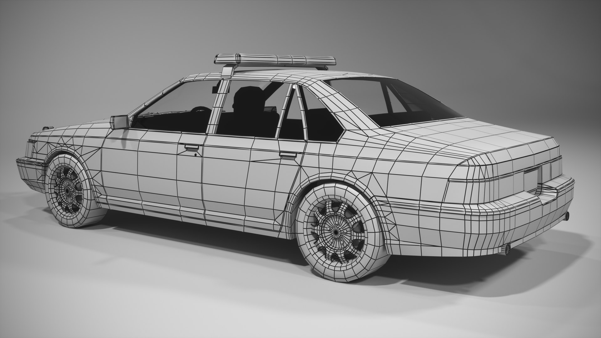 3D Generic Lowpoly Police Car Thompson - TurboSquid 2188268