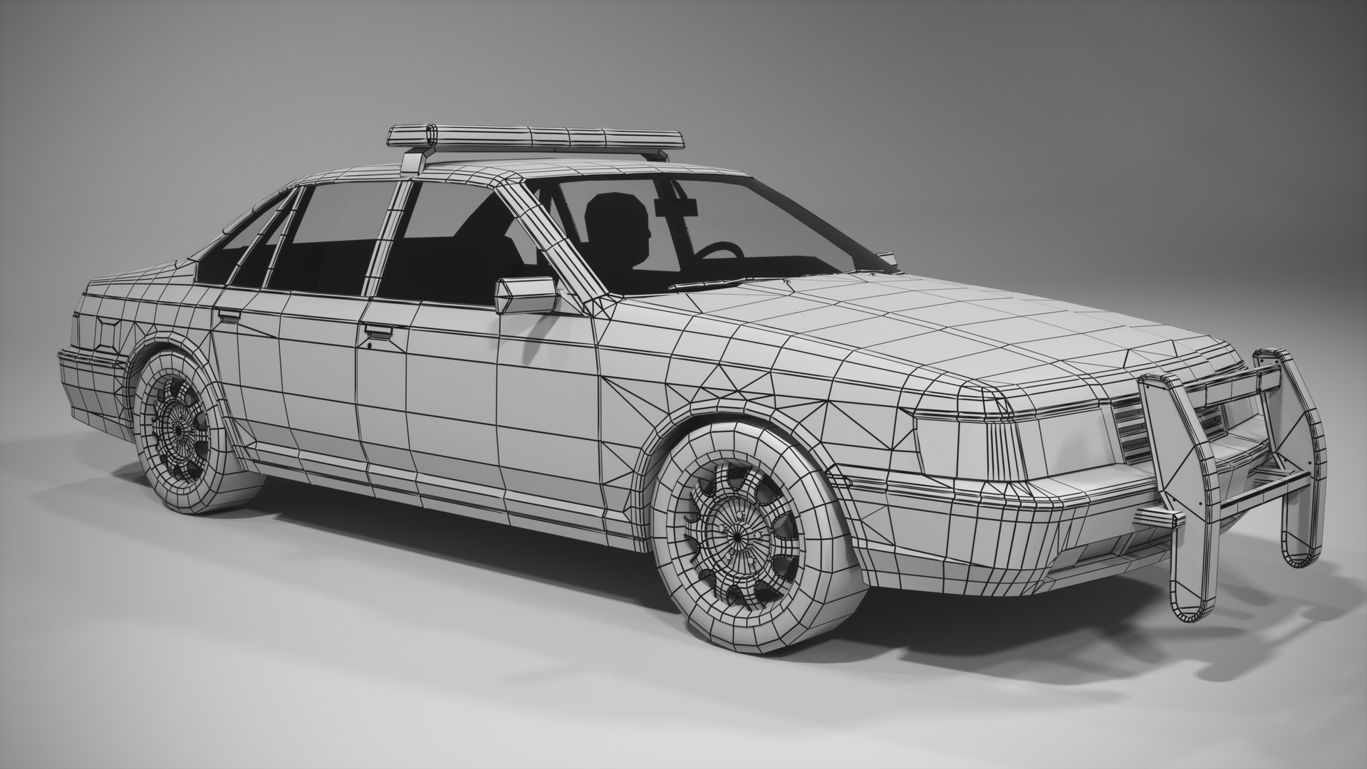 3D Generic Lowpoly Police Car Thompson - TurboSquid 2188268