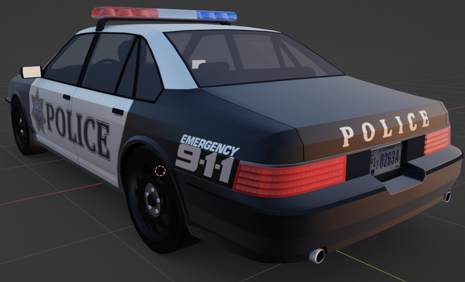 3D Generic Lowpoly Police Car Thompson - TurboSquid 2188268