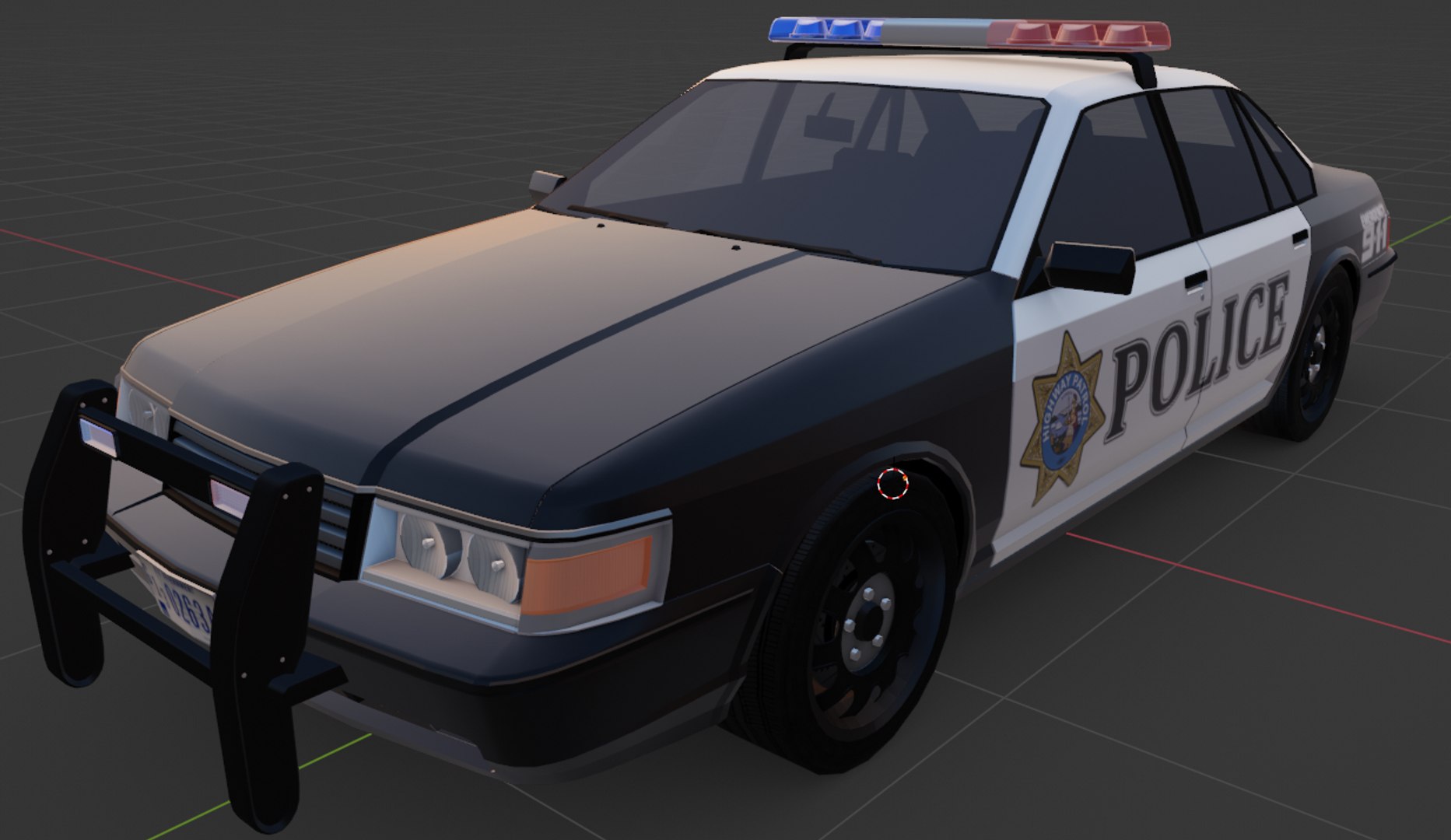 3D Generic Lowpoly Police Car Thompson - TurboSquid 2188268