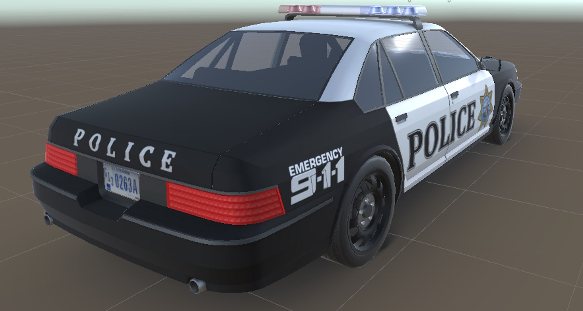 3D Generic Lowpoly Police Car Thompson - TurboSquid 2188268