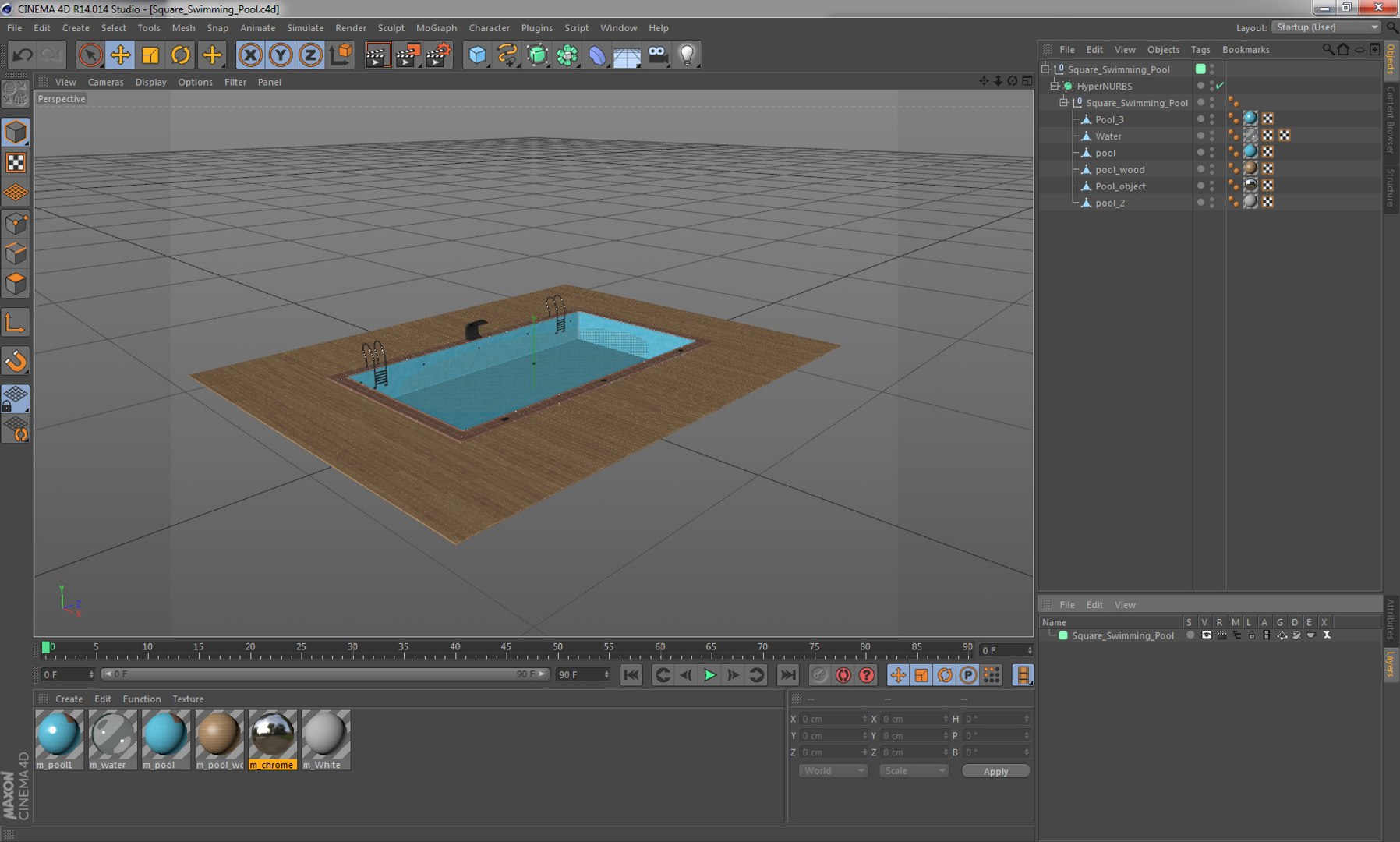 Square swimming pool model - TurboSquid 1230803