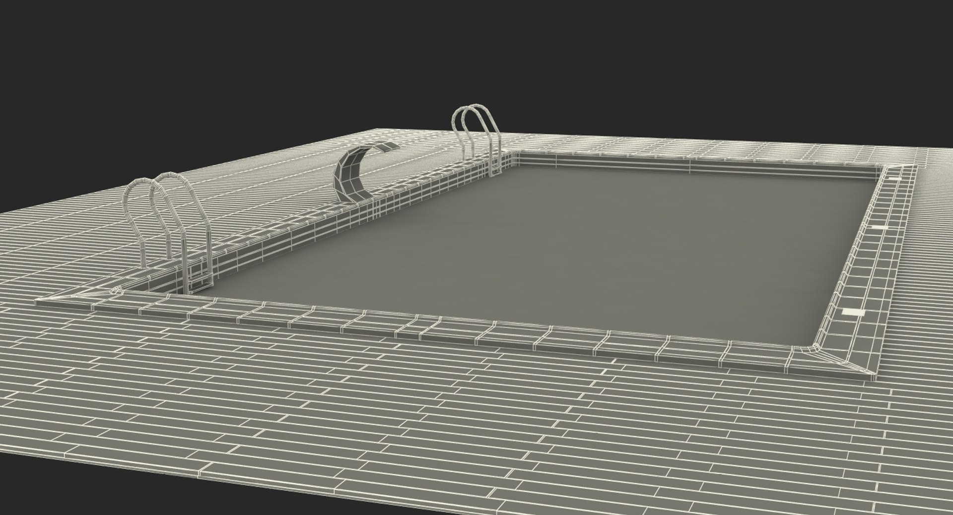 Square swimming pool model - TurboSquid 1230803
