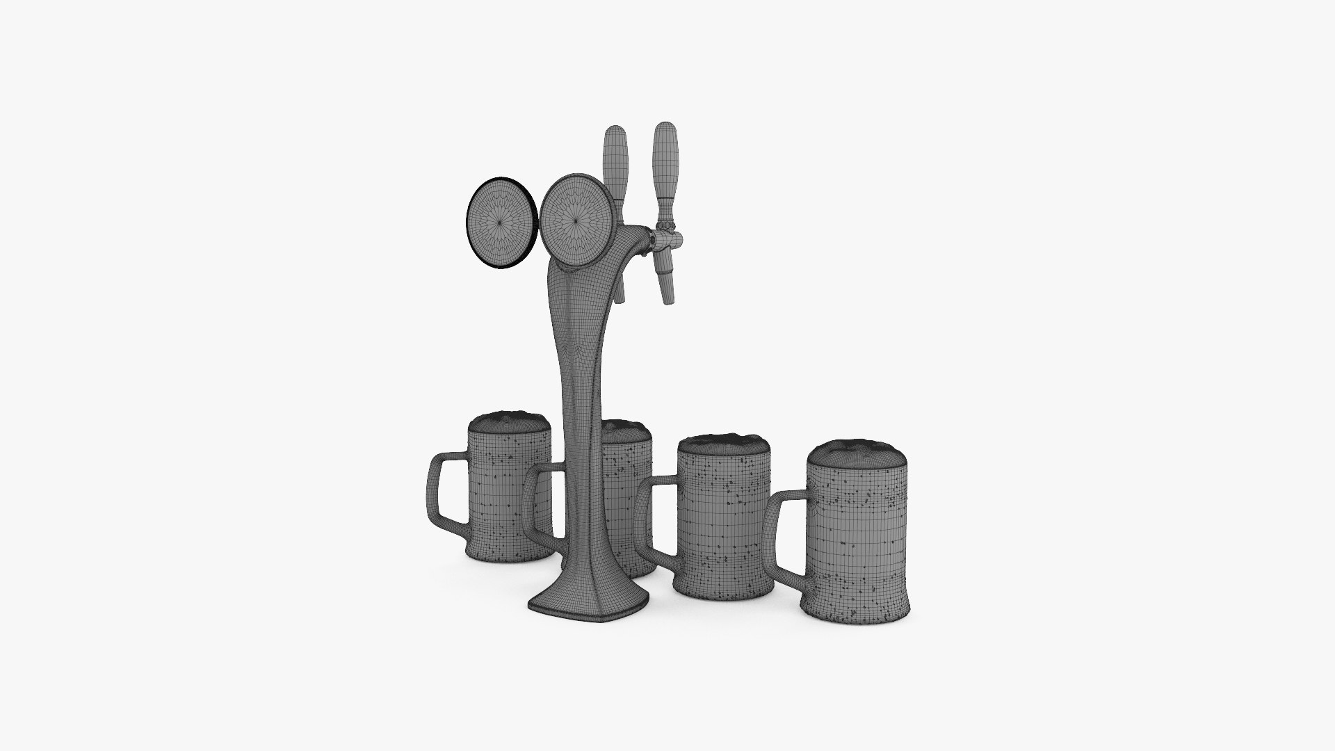 3D Model Beer Tap With A Mug Of Beer - TurboSquid 2199292