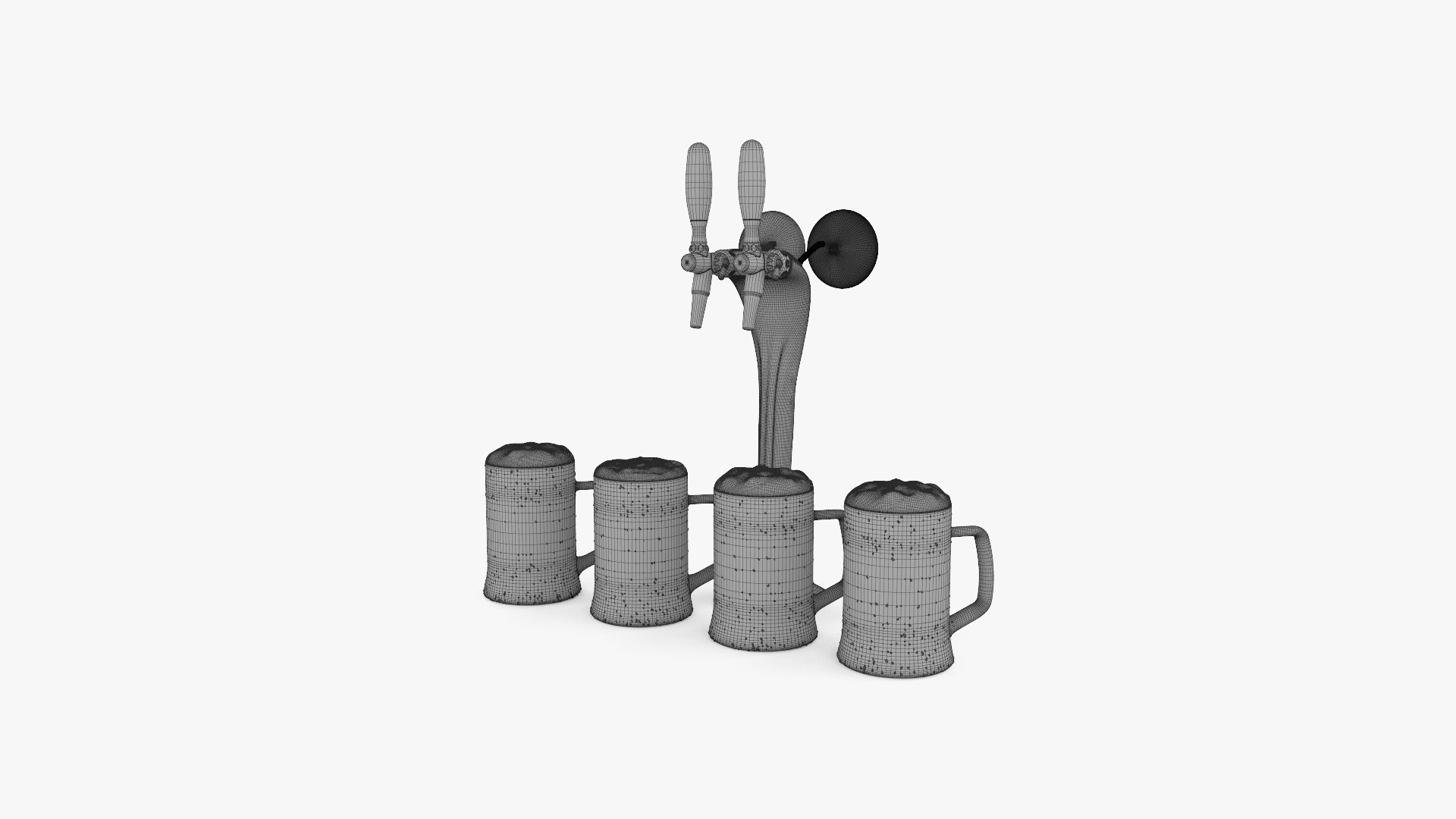 3D Model Beer Tap With A Mug Of Beer - TurboSquid 2199292