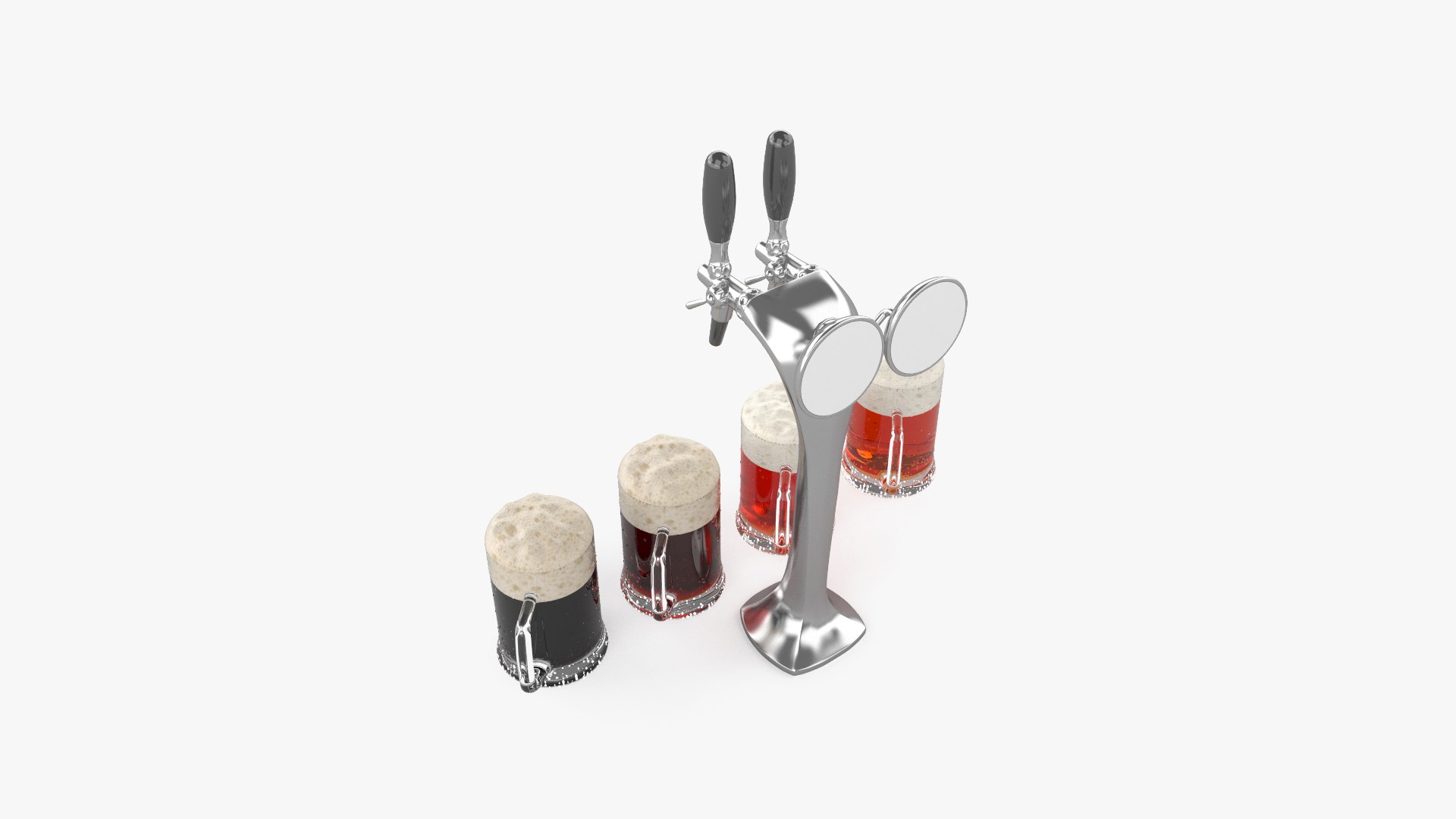 3D Model Beer Tap With A Mug Of Beer - TurboSquid 2199292