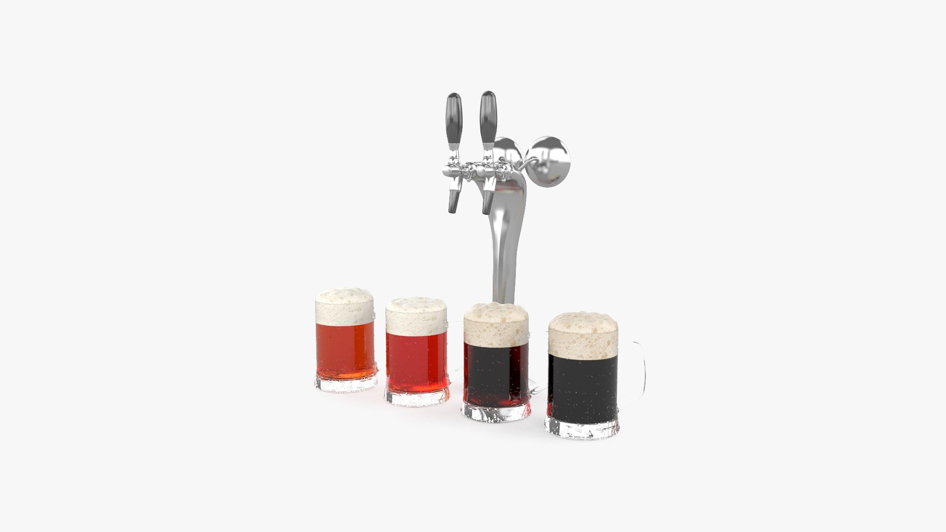 3D Model Beer Tap With A Mug Of Beer - TurboSquid 2199292