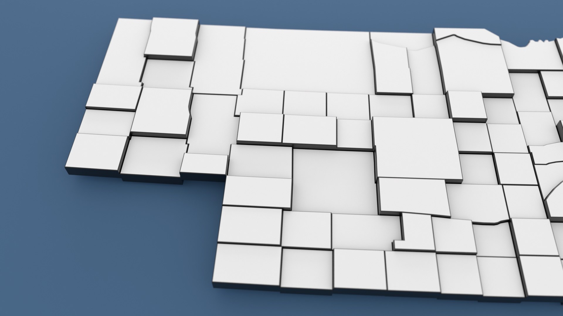 Nebraska Counties - Map Of United States Of America USA 3D Model ...