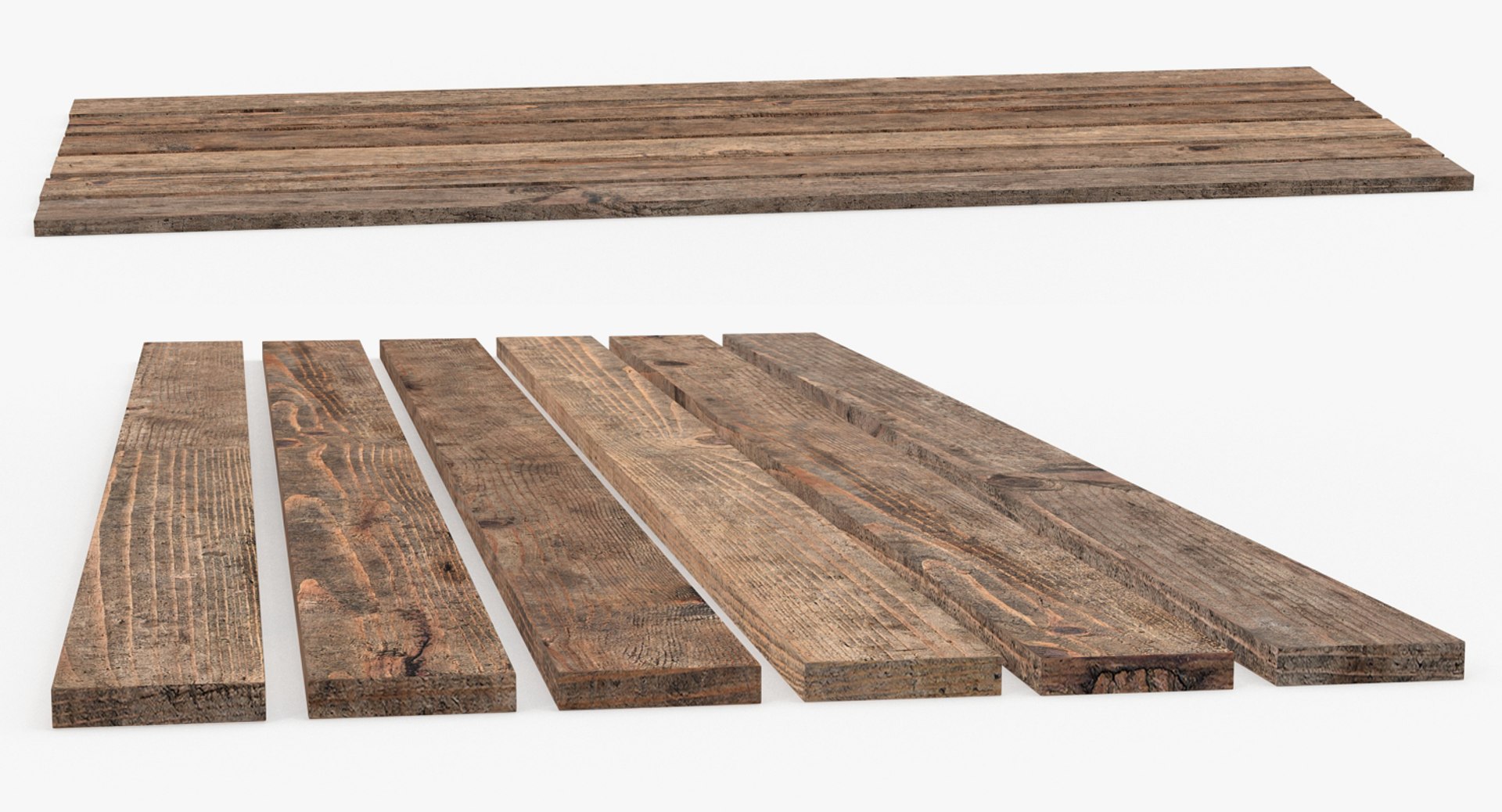 3D old wood planks set - TurboSquid 1296975