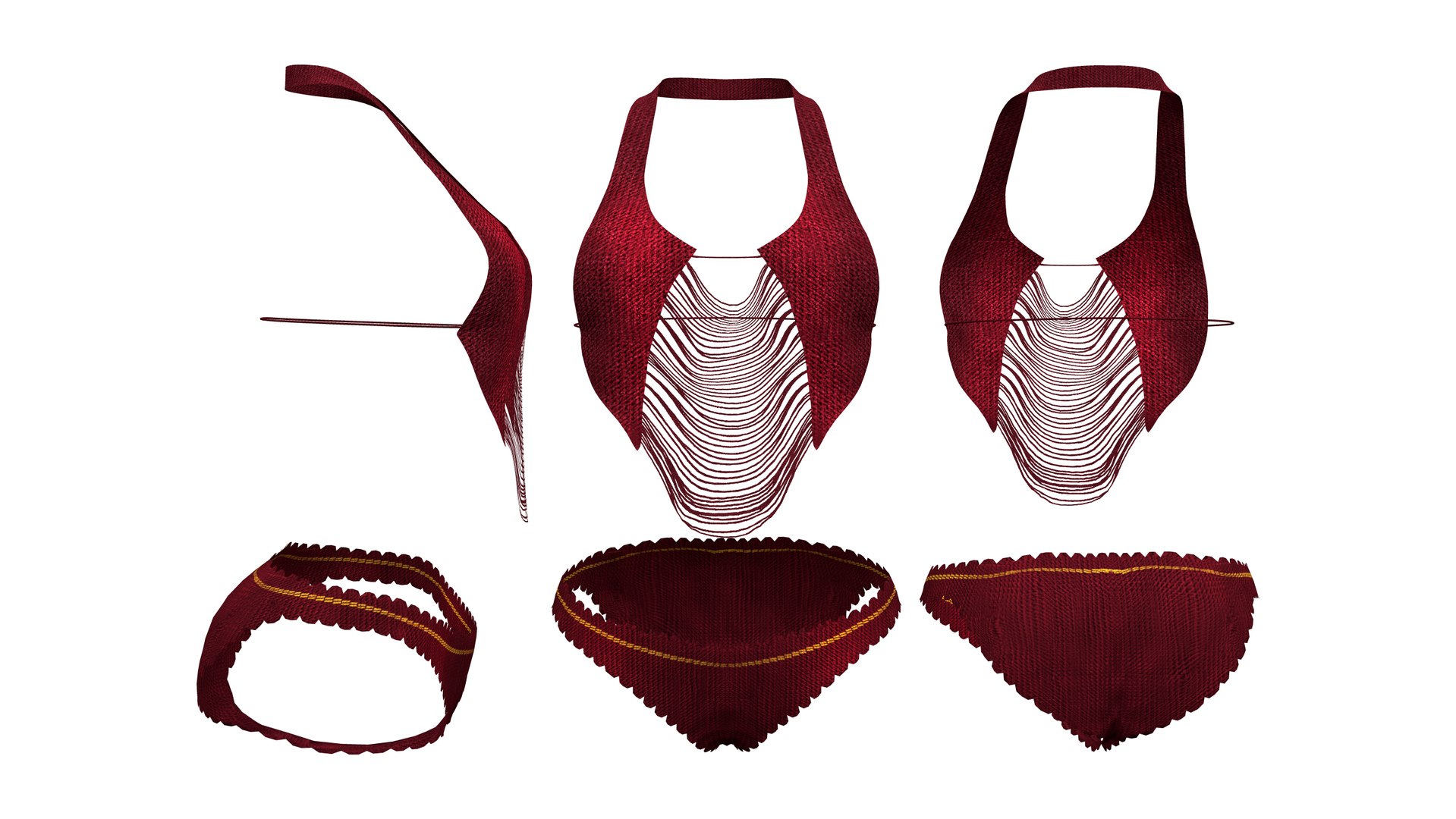 3D Strings Bikini Set model - TurboSquid 1749981