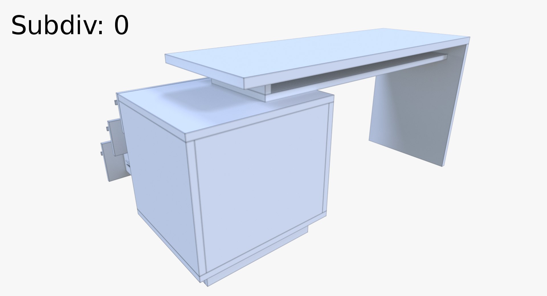 3d office desk model