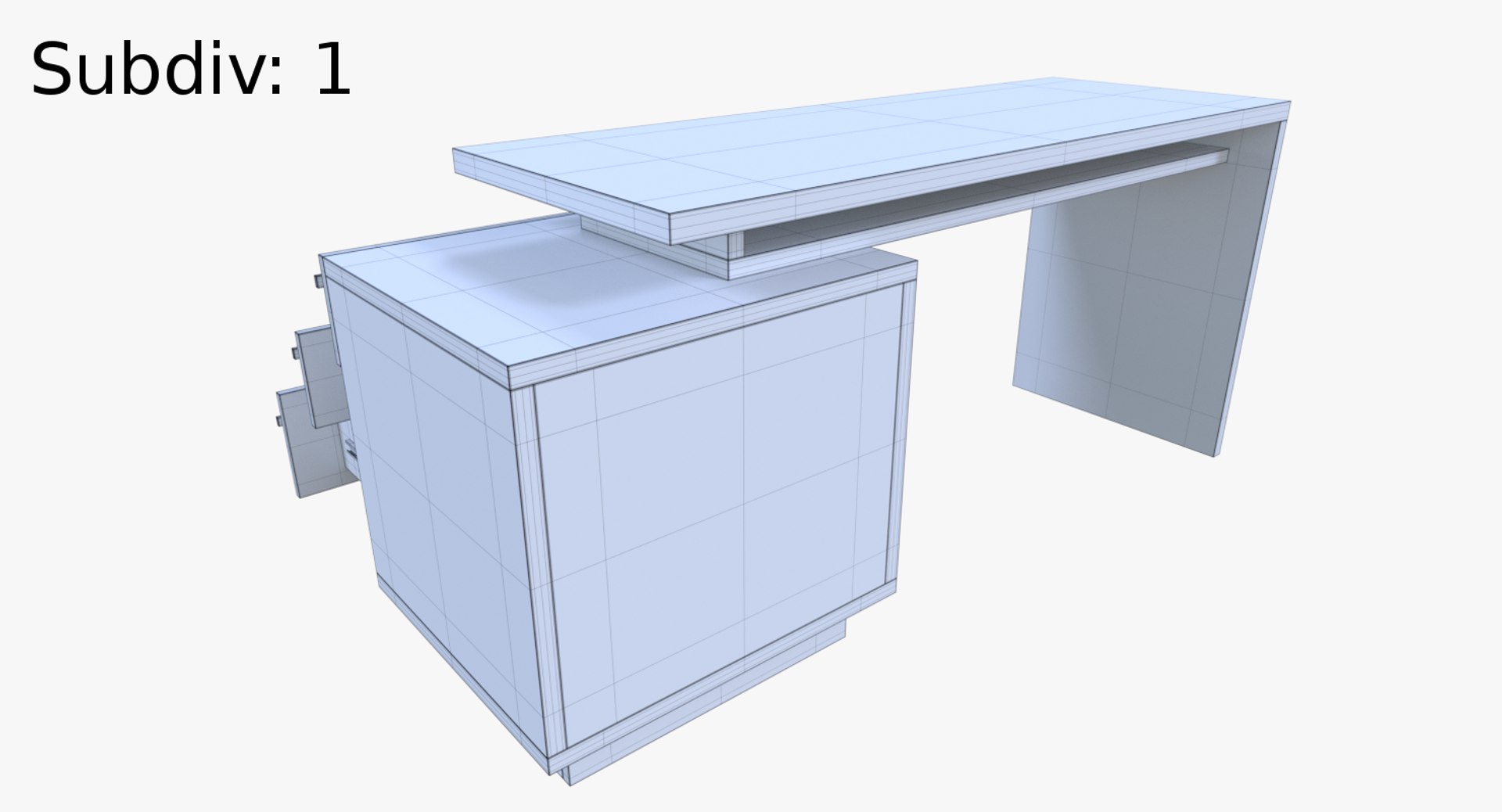 3d office desk model