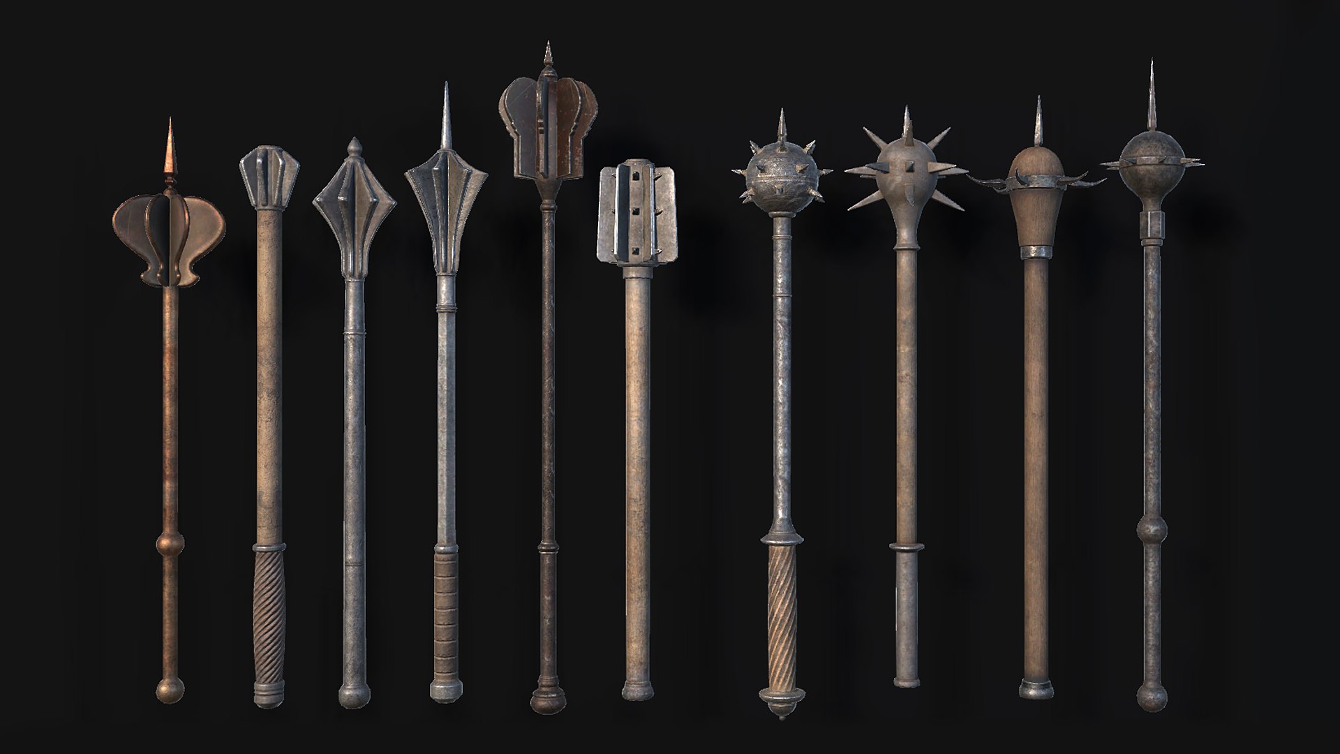 Medieval Weapon - Maces 3D Model - TurboSquid 2197471