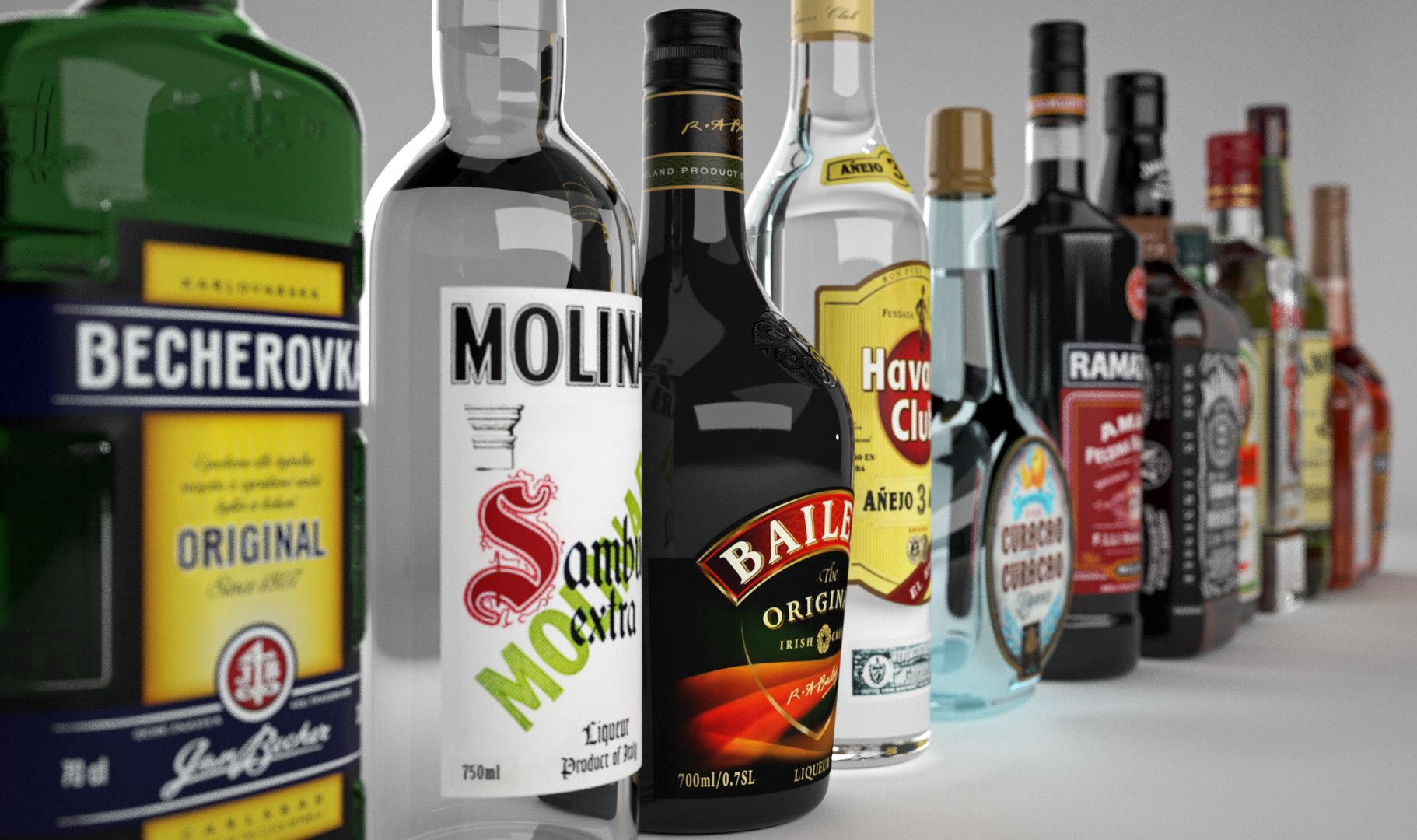 3D alcohol bottles model - TurboSquid 1161503