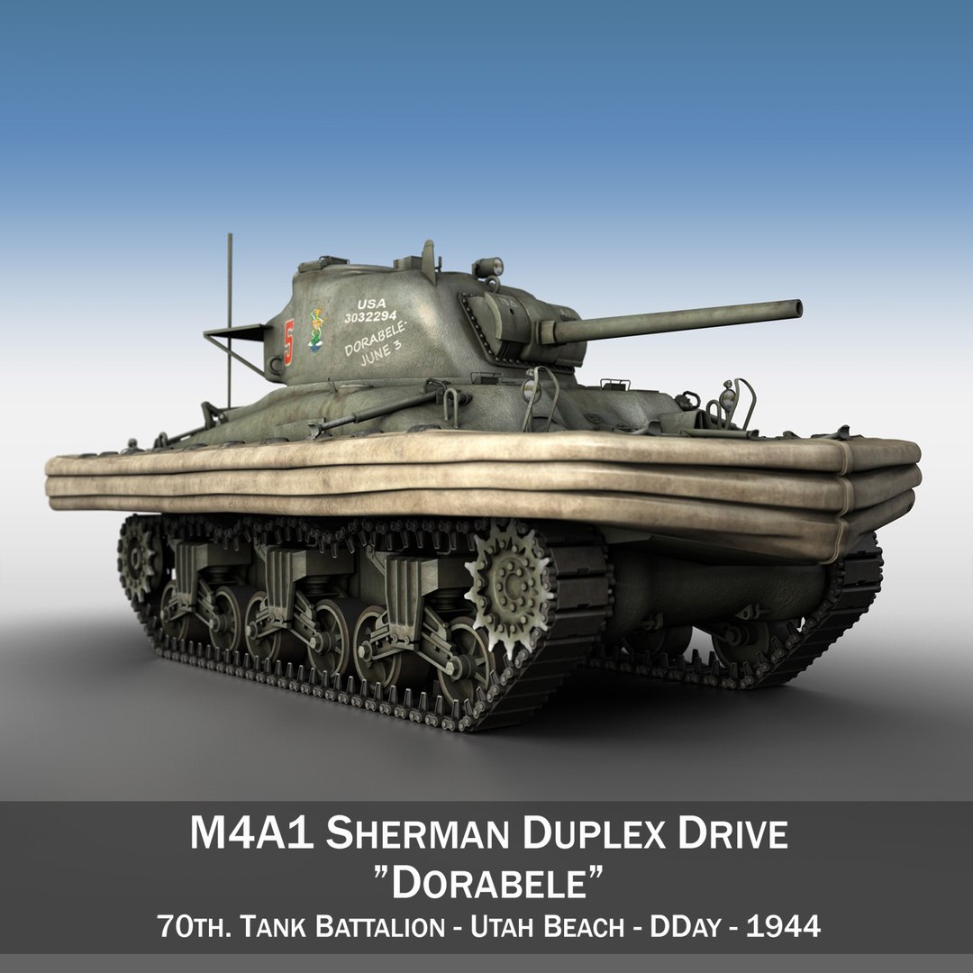 M4a1 Sherman Duplex Drive 3d C4d