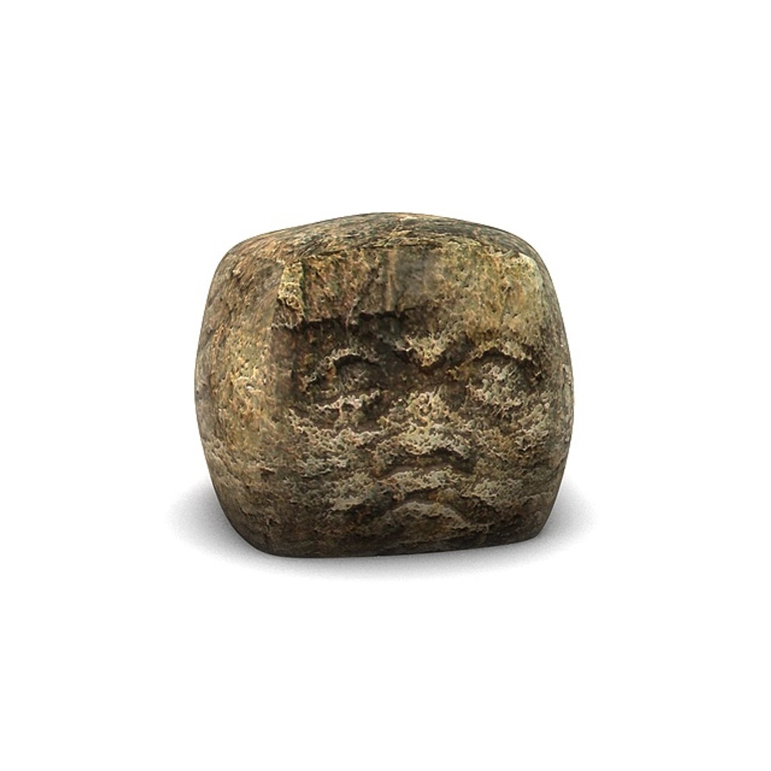 3d ancient stone head