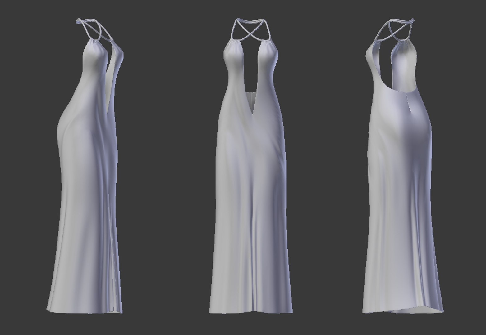 3D Long Dress - TurboSquid 1427080