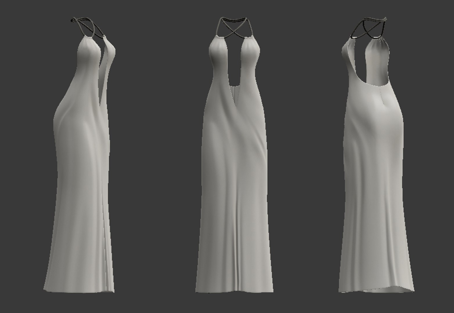 3D Long Dress - TurboSquid 1427080