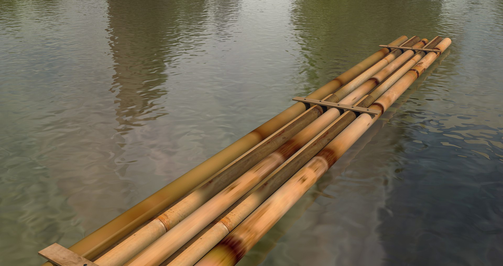 3D Model Bamboo Boat - TurboSquid 1784523