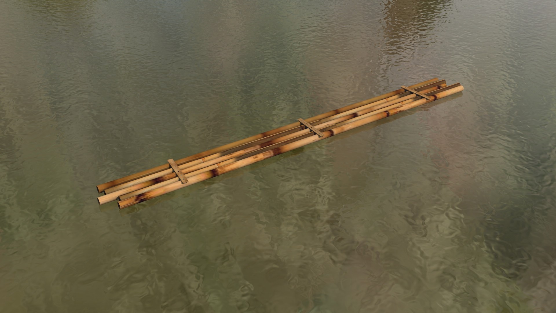 3D Model Bamboo Boat - TurboSquid 1784523