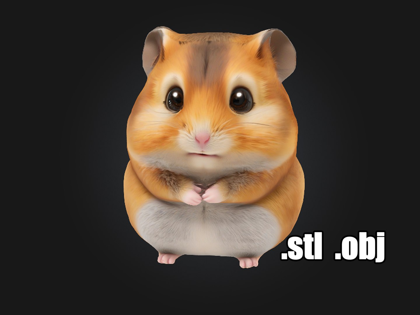 Cuddly Hamster Standing 3D Model For Printing Cute Animal Figure STL ...