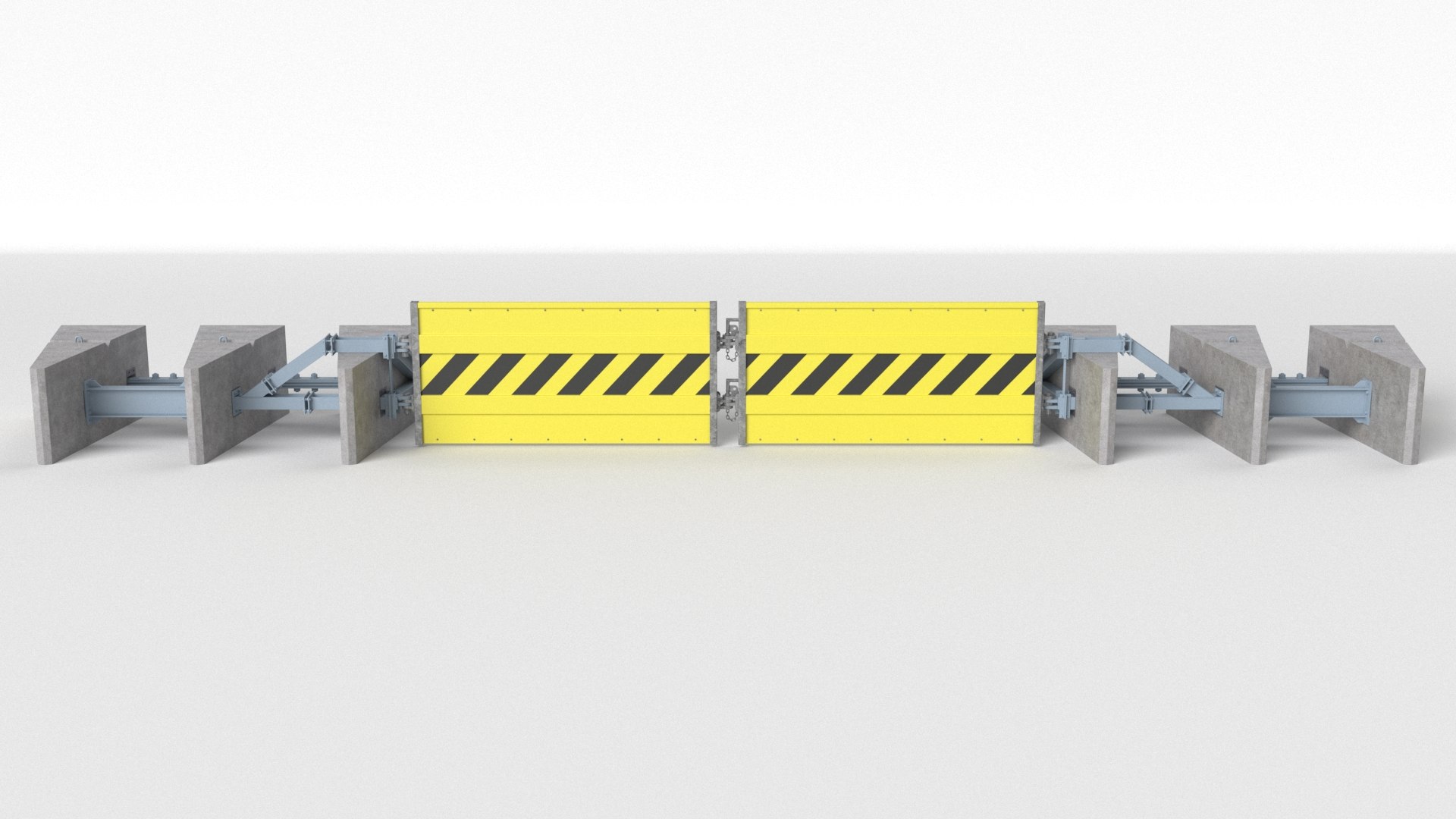 3D Hostile Vehikle Barriers Gates model - TurboSquid 1974484