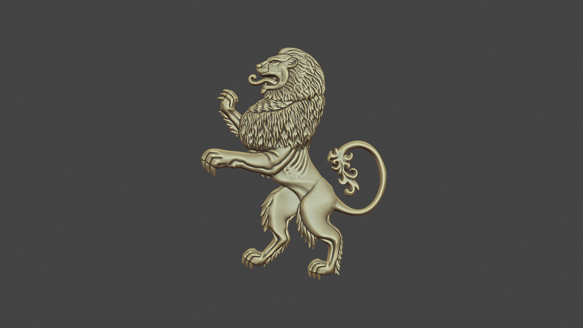 Heraldic Lion Bas Relief 3D - TurboSquid 2319443