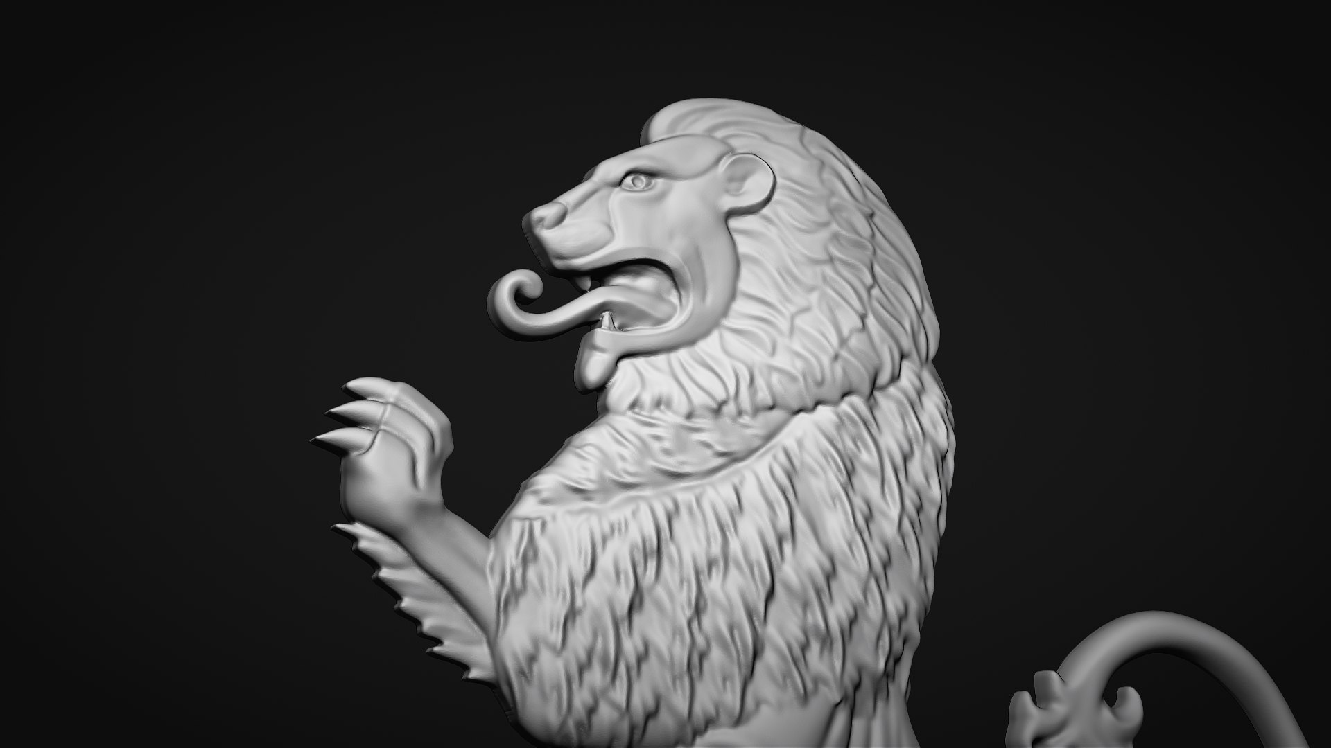 Heraldic Lion Bas Relief 3D - TurboSquid 2319443
