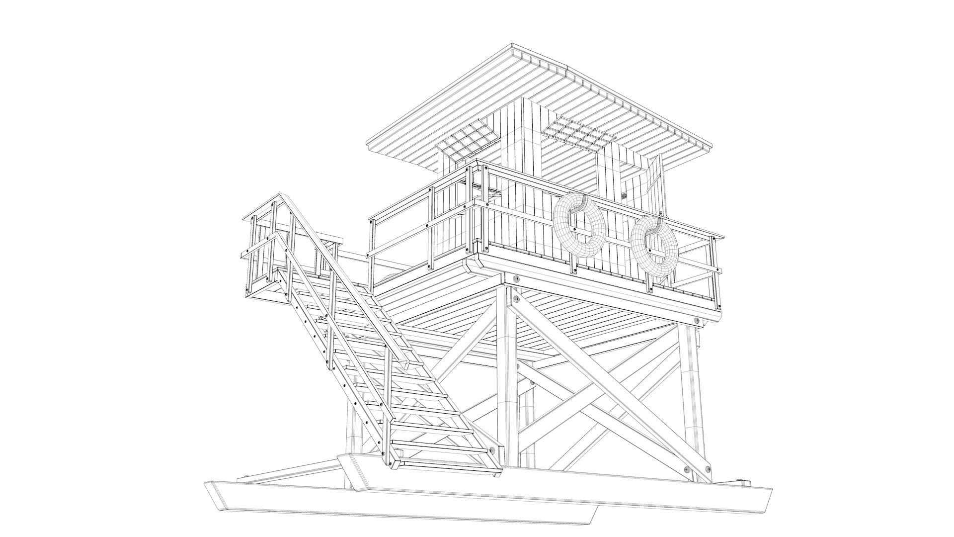 Beach Lifeguard Tower 3D Model - TurboSquid 1766708