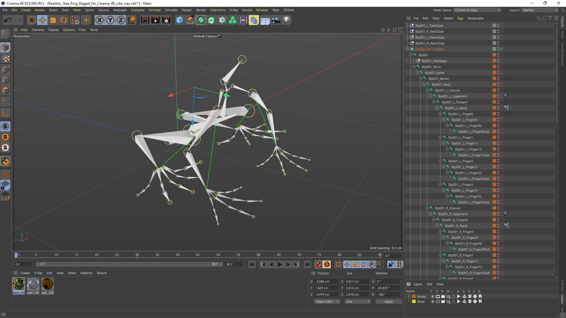 Realistic Tree Frog Rigged For Cinema 4D 3D Model - TurboSquid 2342356