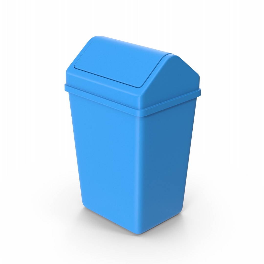 3D Blue Trash Can Model - TurboSquid 2170970
