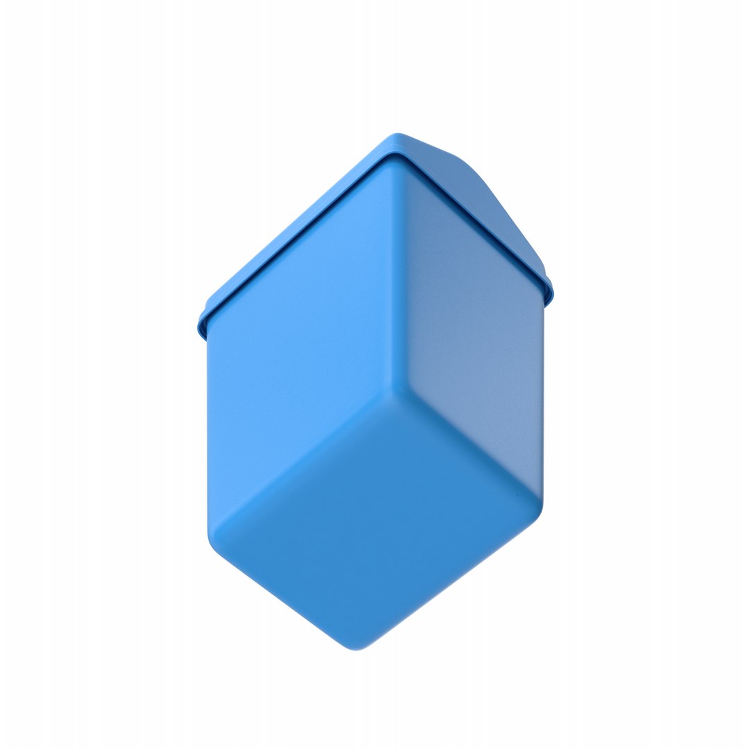 3D Blue Trash Can Model - TurboSquid 2170970