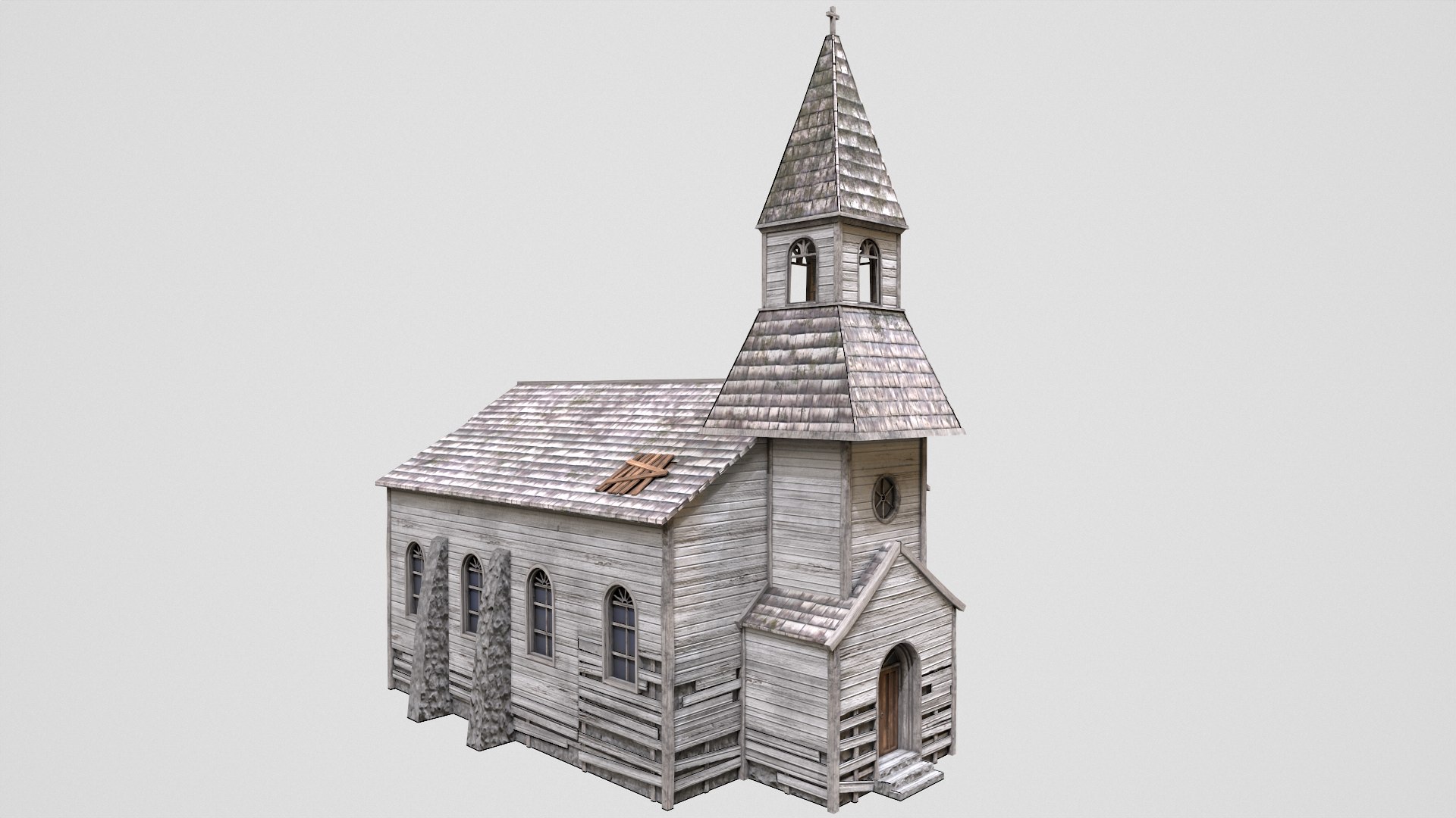 3D Old Wooden Church - TurboSquid 1881508