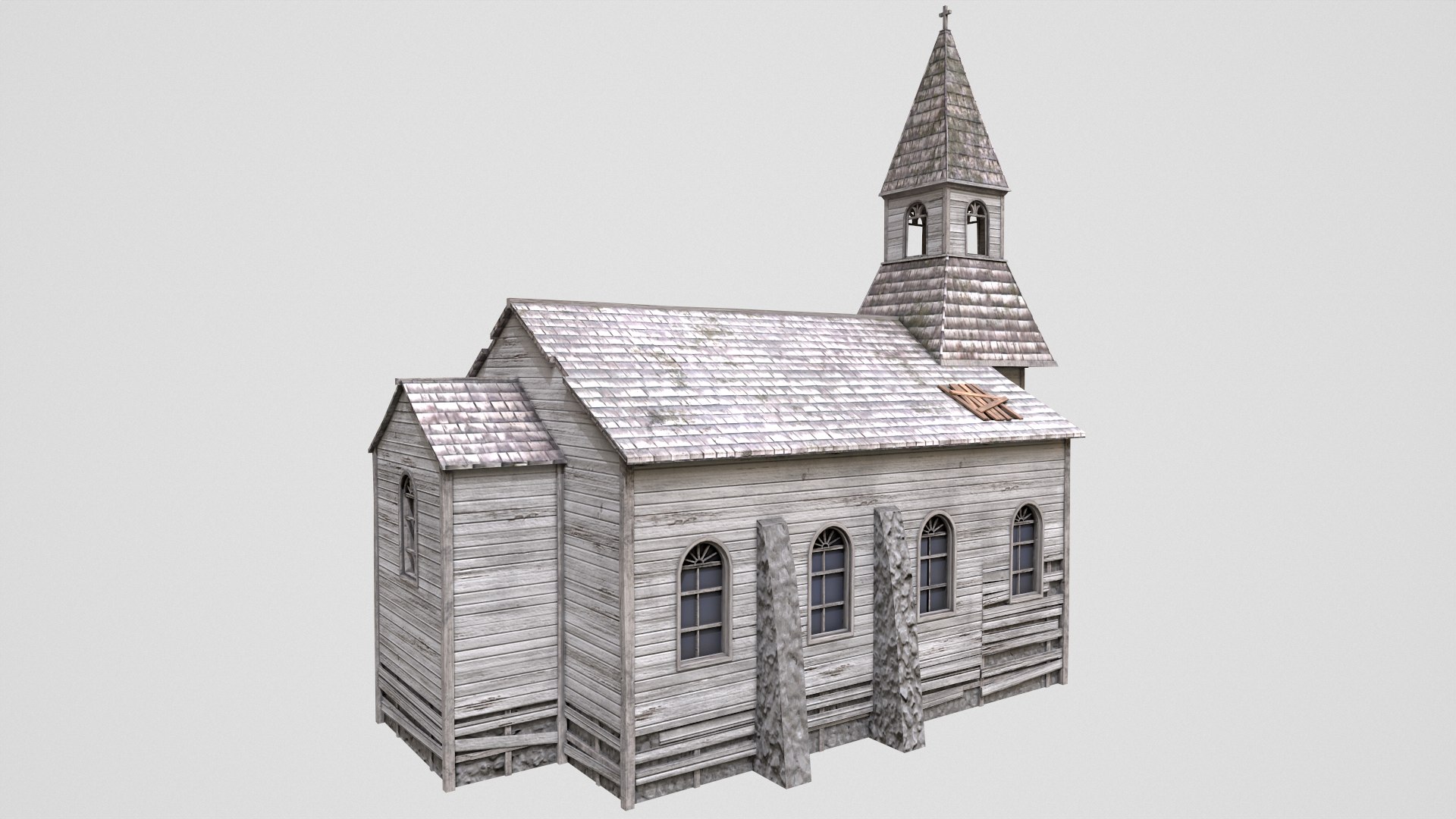 3D Old Wooden Church - TurboSquid 1881508