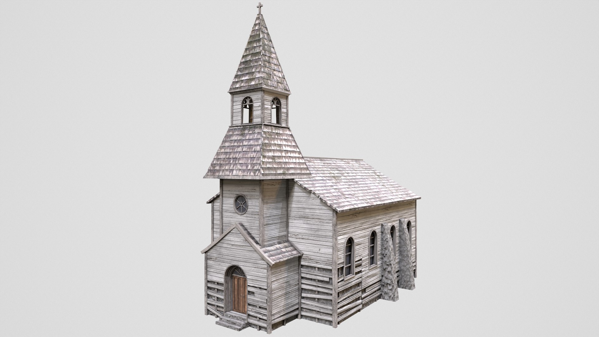 3D Old Wooden Church - TurboSquid 1881508