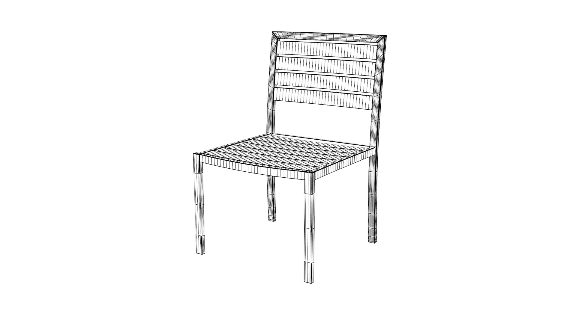 3d Steel Outdoor Cafe Chair Model