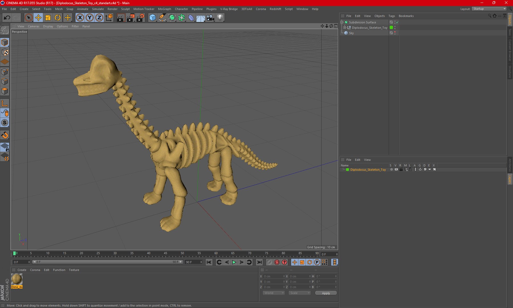 3D Diplodocus Skeleton Toy - TurboSquid 2177363