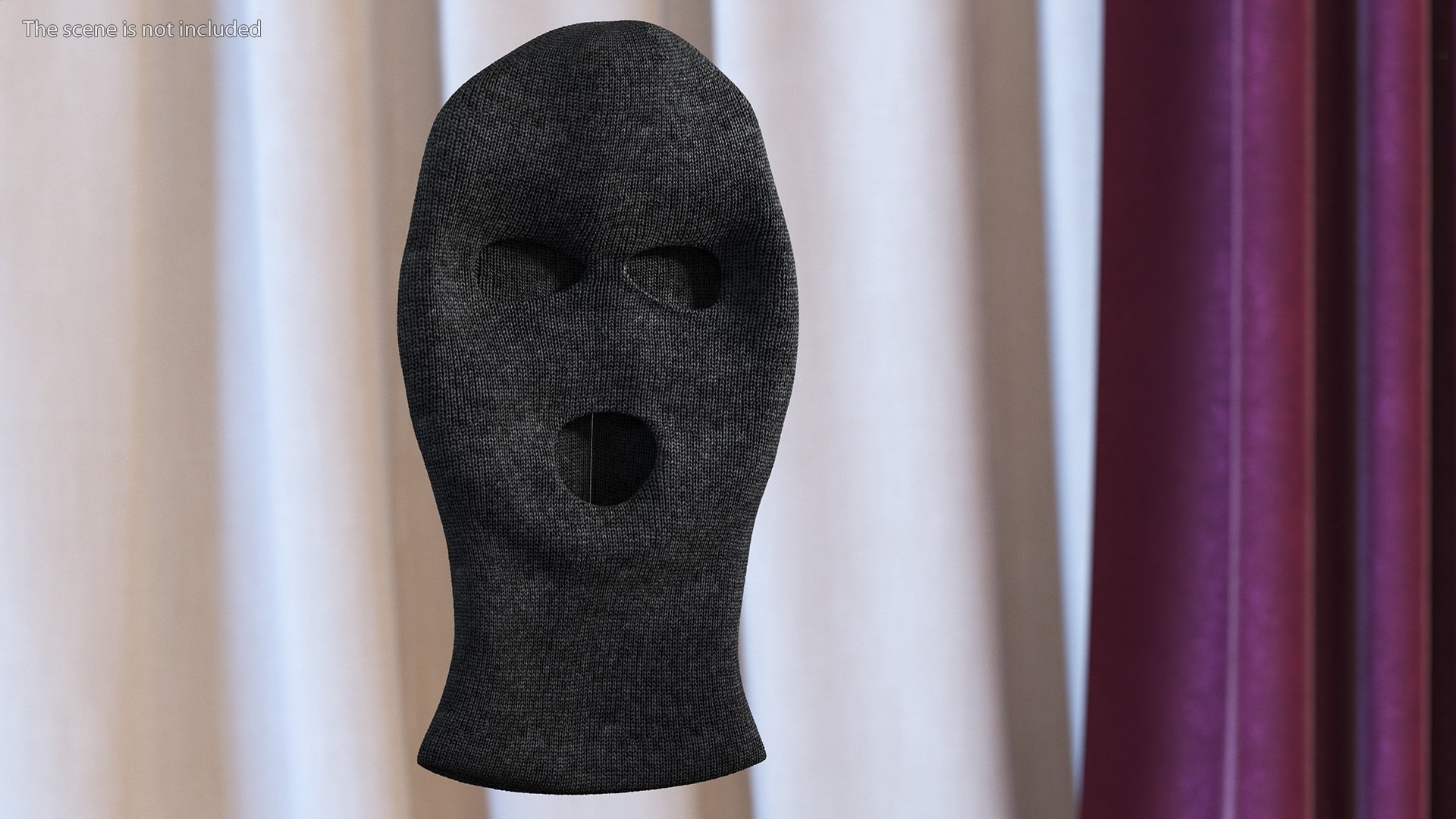 3D Thief Hat Balaclava Laying Black - TurboSquid 1808639